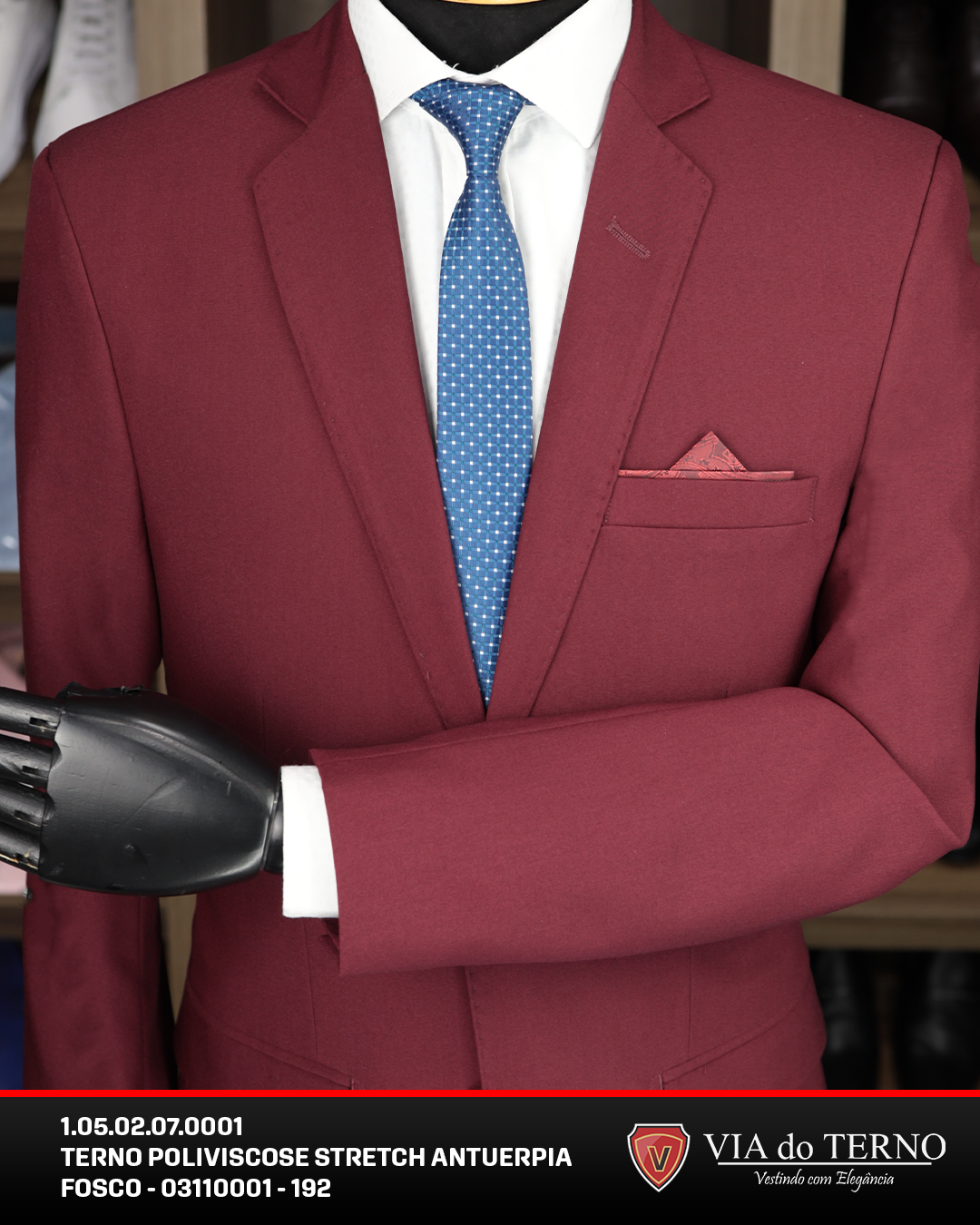 Terno Slim Poliviscose Padrão Liso Masculino – VIA do Terno