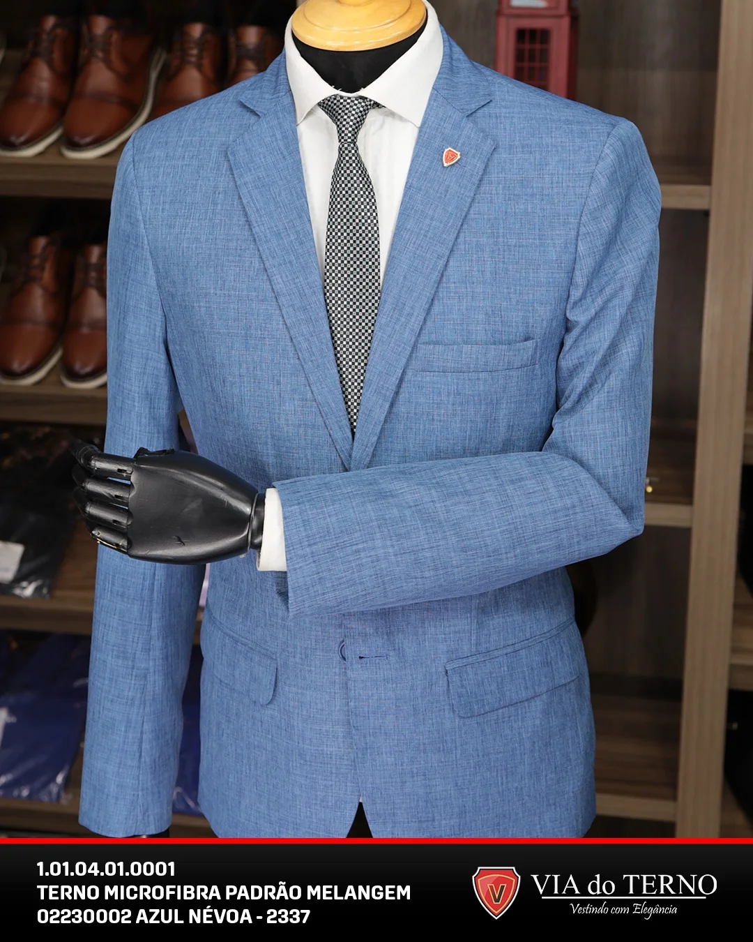Terno Microfibra Azul Névoa - Elegância e Conforto | VIA do Terno